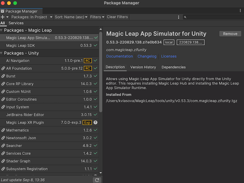 Application Simulator Plug In For Unity Editor Magicleap Developer Documentation