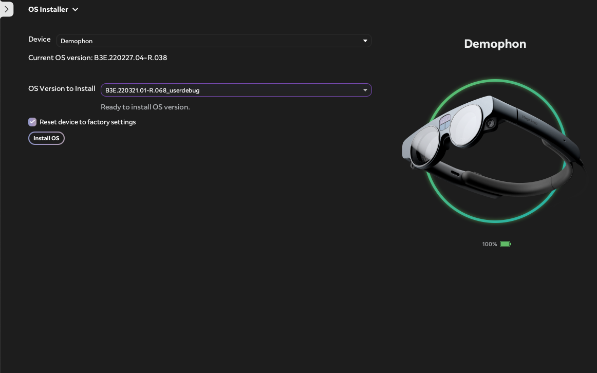 OS Installer | MagicLeap Developer Documentation