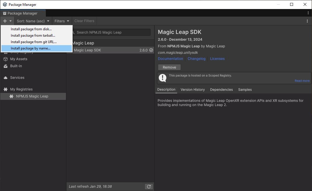 How to Install the Magic Leap Spectator Unity Package | MagicLeap Developer Documentation